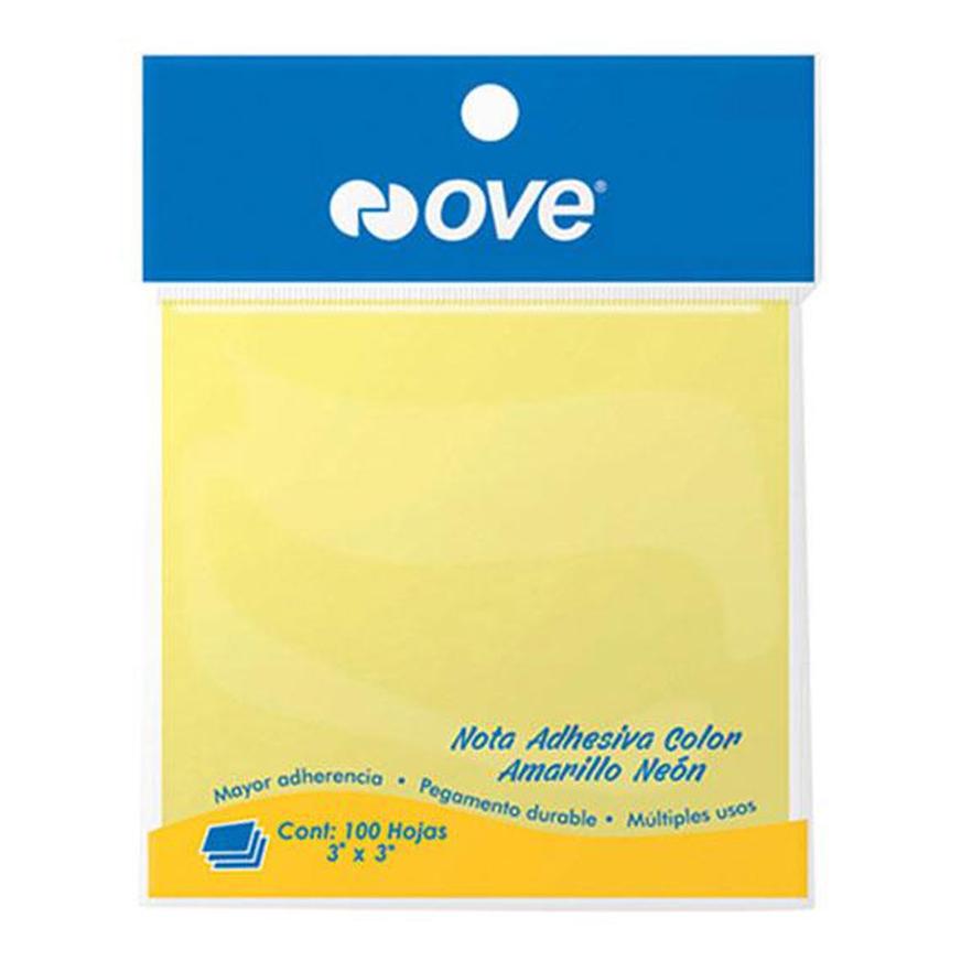 Notas Adhesivas Ove 76 X 76 Mm Amarillo Neón 100 Hojas - Avasol.pe