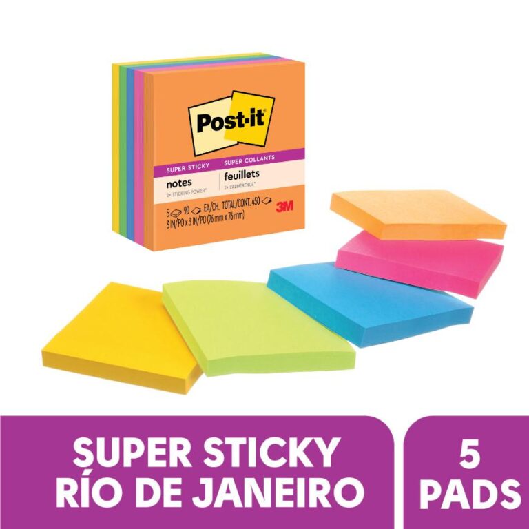 Notas Adhesivas 3M Post-It Super Sticky 76 X 76 Mm Multicolor 450 Hojas ...